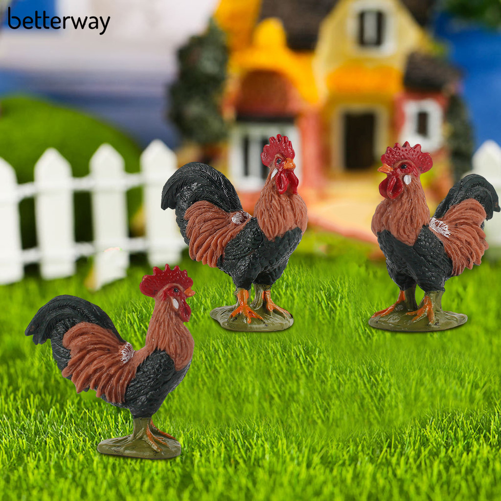 BET-Kids Mini PVC Rooster Model Simulation Farm Animals Figure ...