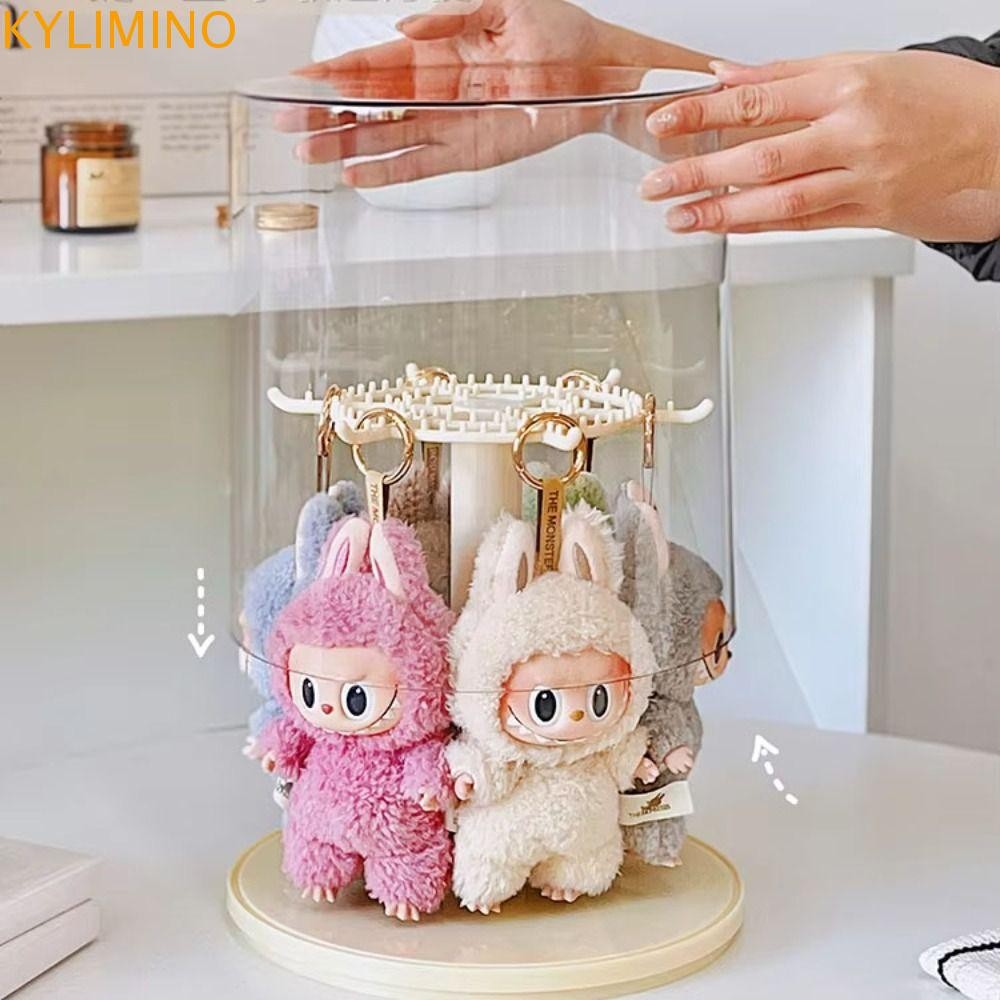 KYLIMINO Labubu Pendant Display Box, Transparent Hand-made Rotating ...