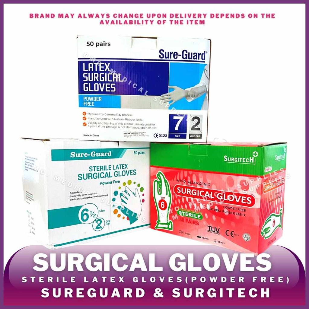 Surgical]oL-Latex`dr>Gloves^Tg/Sterile$eC/-$VS/Sureguard,$b/Surgitech#X ...