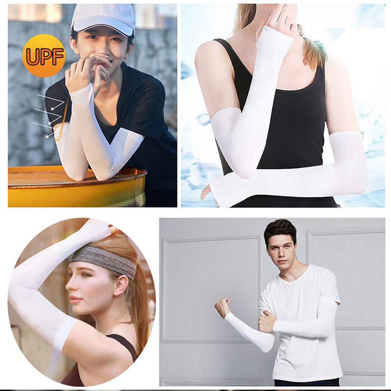 { Bag } Summer Ice Silk Long Sleeves Anti-Sunburn Arm Cover Men Women ...