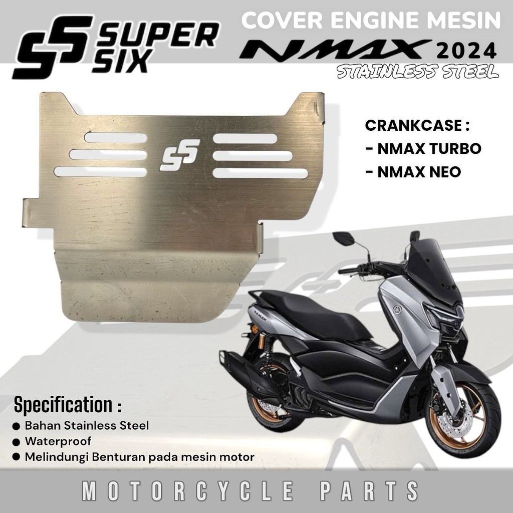 MESIN New NMAX ENGINE Cover, Stainless Steel material, protects ENGINE ...