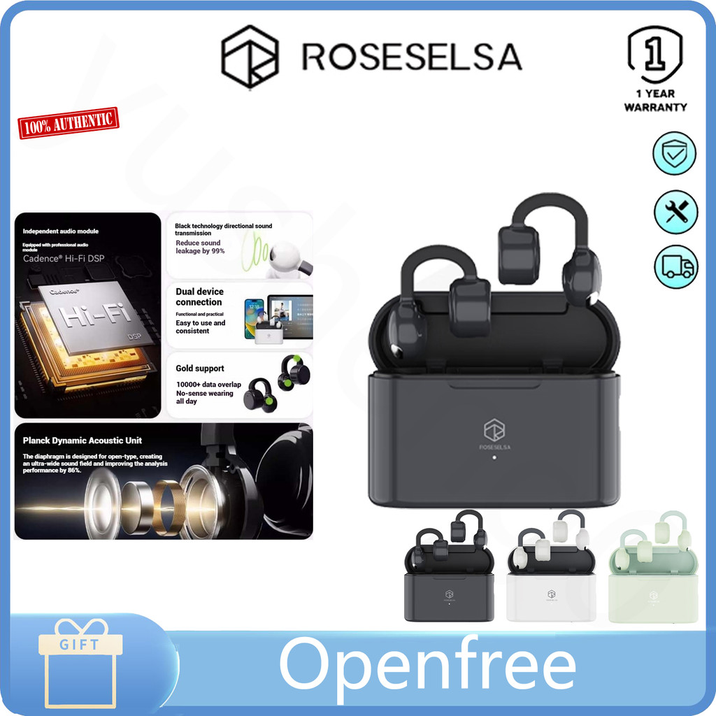 ROSESELSA Openfree Bluetooth headphone ear clip True wireless HIFi ...