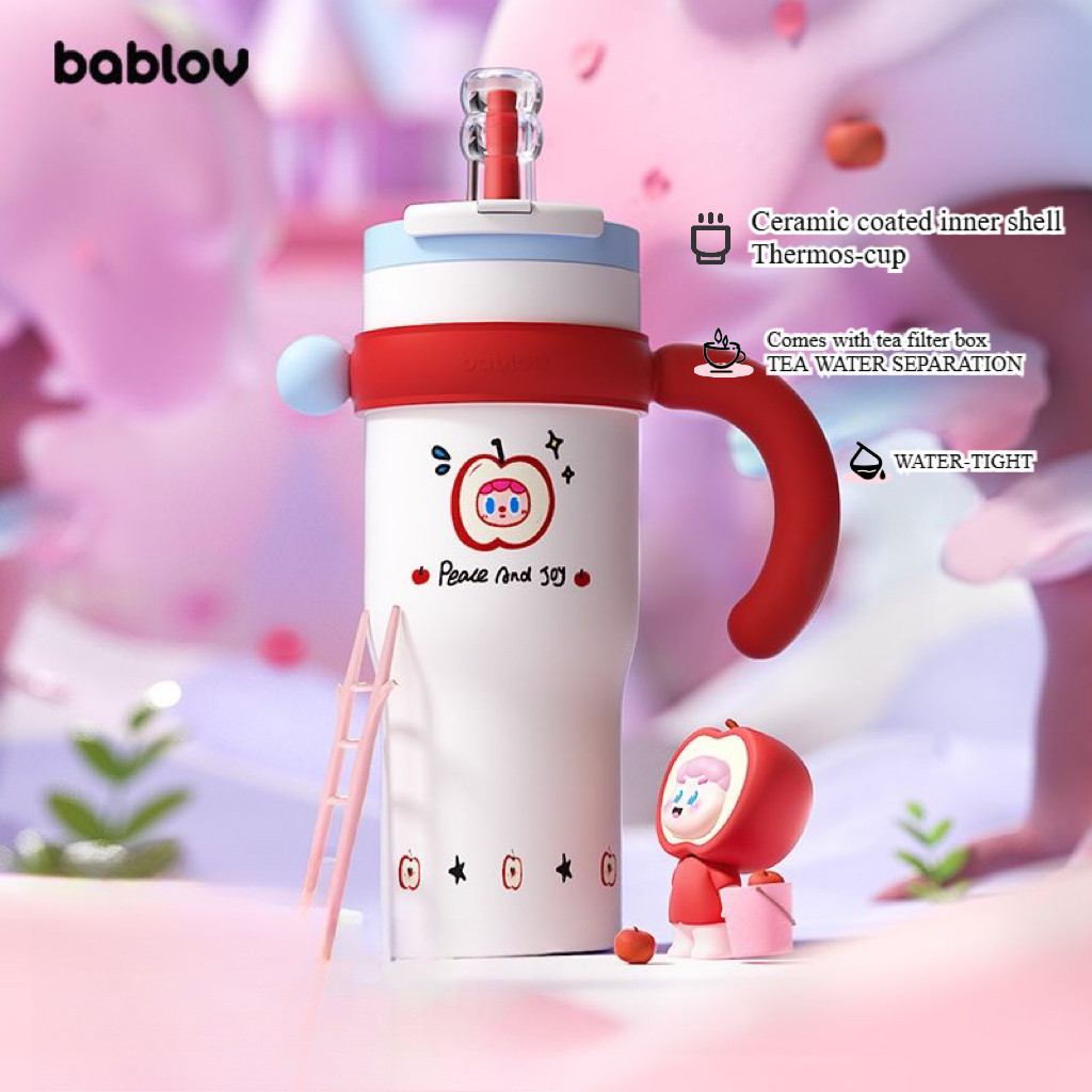 【LUCKY】Bablov Thermal Tumbler Straw Thermos Cup Ceramic Coating Liner 316 Stainless Steel Large ...