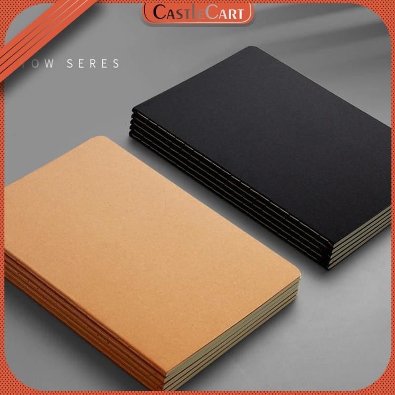 A5 Notebook 36Sheets Black/Khaki Line/Blank Notebook Office School ...