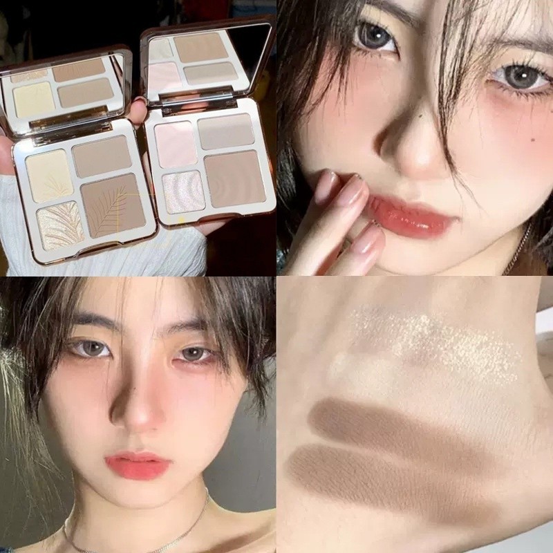 Four-color Glitter Highlighter To Brighten Face Three-dimensional ...