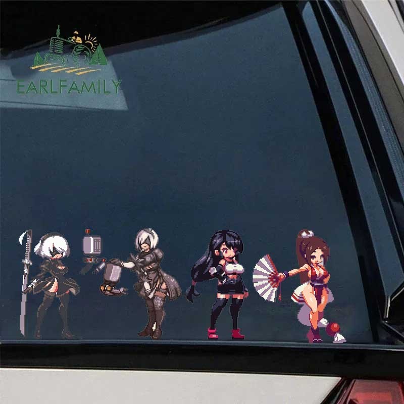 EARLFAMILY 13cm Nier:Automata 2B Car Stickers Anime Chibi Campervan ...