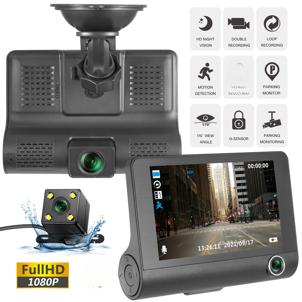 new Car DVR HD 1080P Dash Camera Dual Lens Video Recorder 1080P Black ...