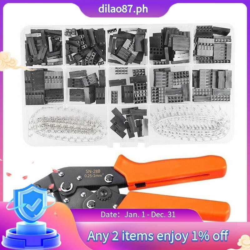 620Pcs Dupont Connector Kit with Wire Crimper Plier 2.54Mm Pitch 1/2/3 ...