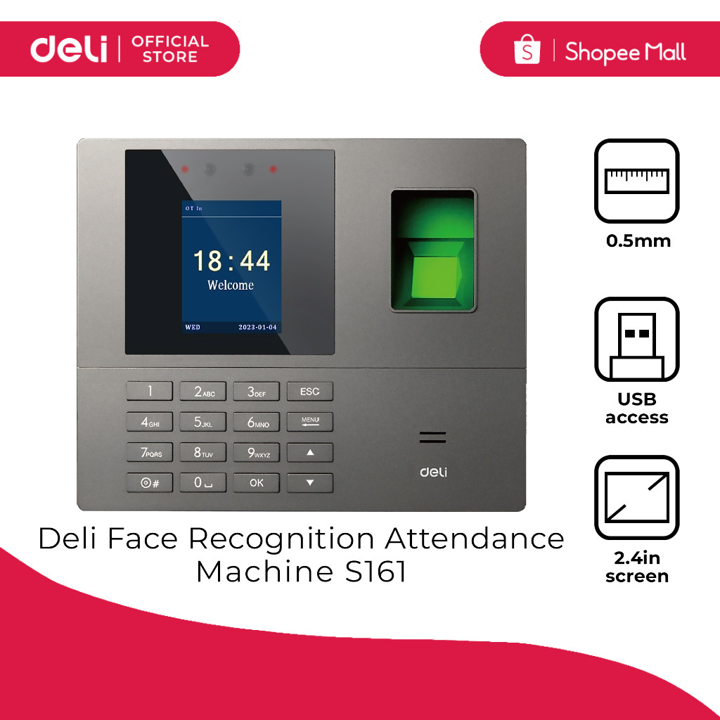 Deli S161 Face Recognition Attendance Machine | Shopee Philippines