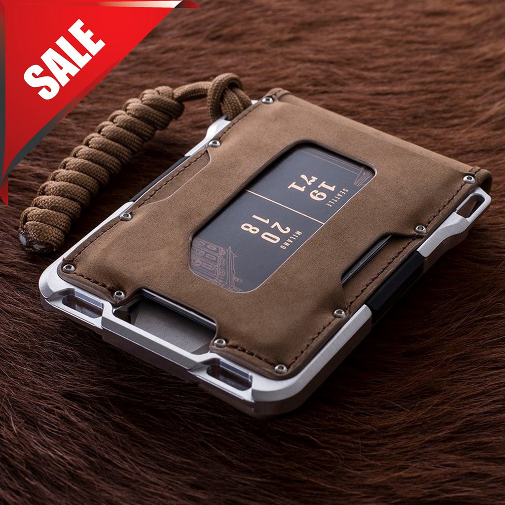 Tactical Wallet Top Grain Leather RFID Blocking Bifold Closure ...