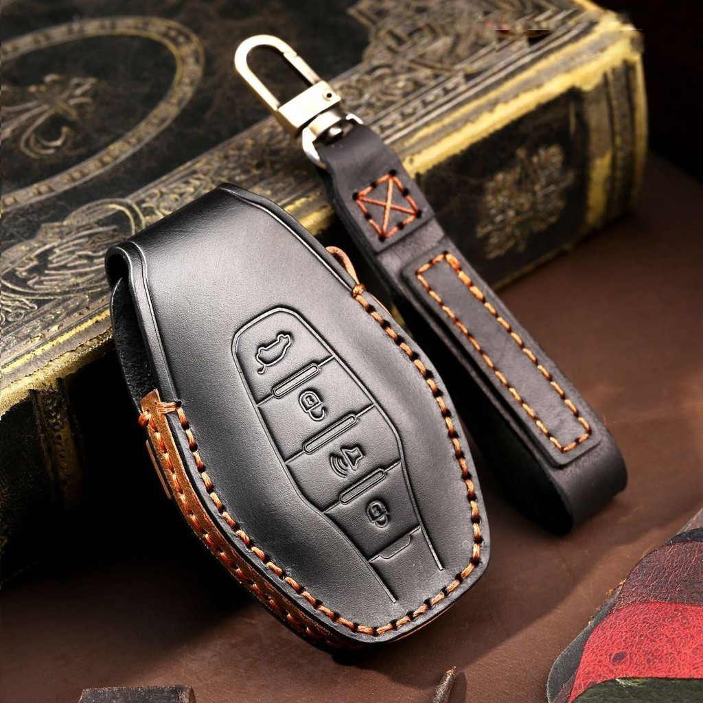 Luxury Car Key Case Cover Fob Leather Keychain Holder Accessories For ...
