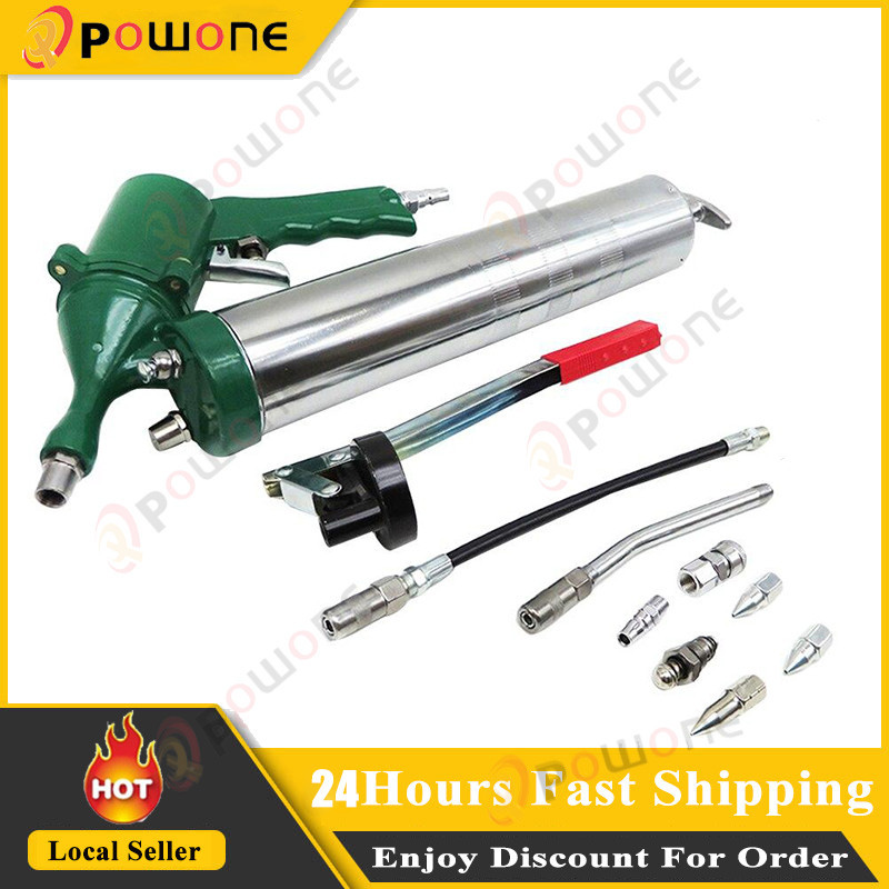 400CC Car Pneumatic Manual Grease Gun Oiler Air-Operated Steel Durable ...