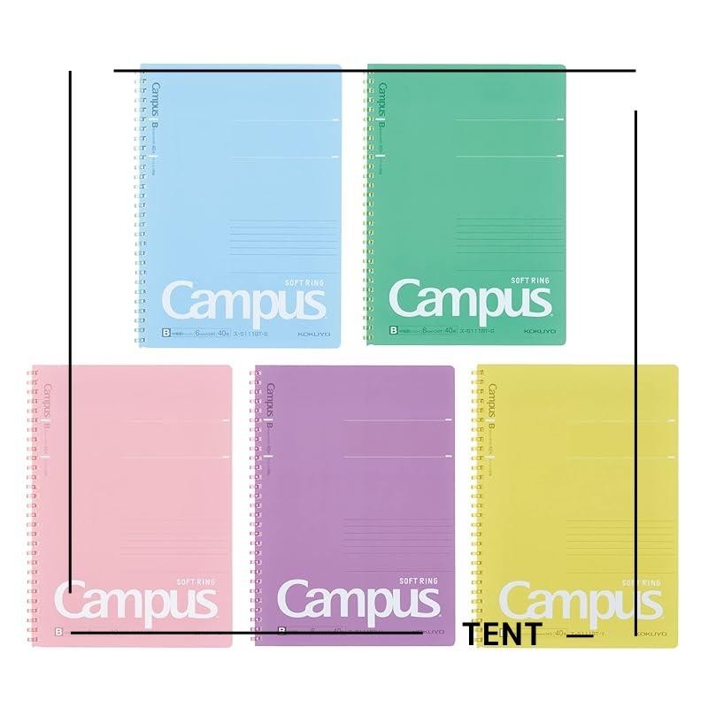 KOKUYO Campus Soft Ring Notebook Dot B ruled 40 sheets B5 5 sets Su-S111BTX5CSET | Shopee ...