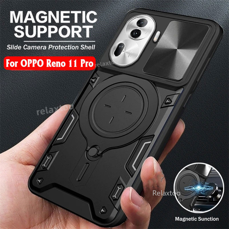 Reno11 5G Metal Magnetic Car Ring Holder Casing For Oppo Reno 11 Pro F ...