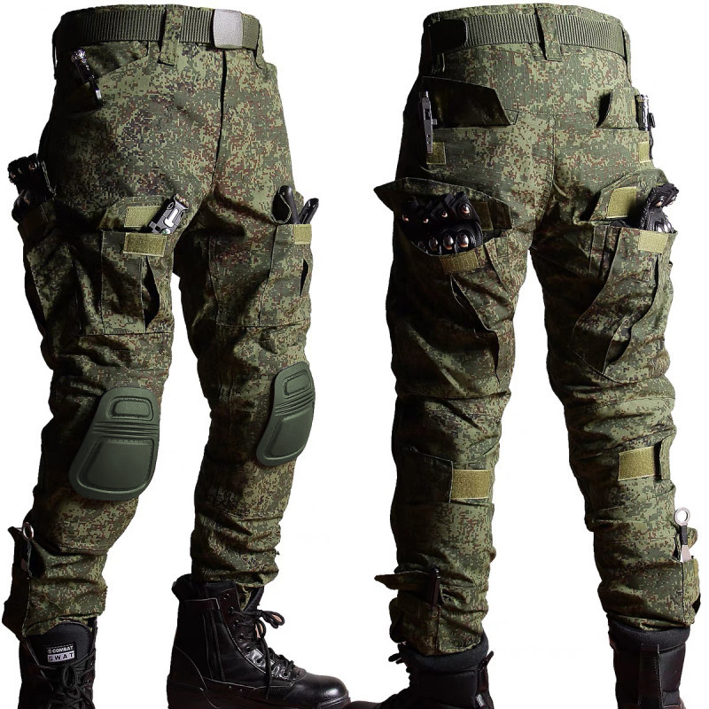 Men's Camouflage Wear-resisting Train Pants Outdoor Hiking Pants With ...