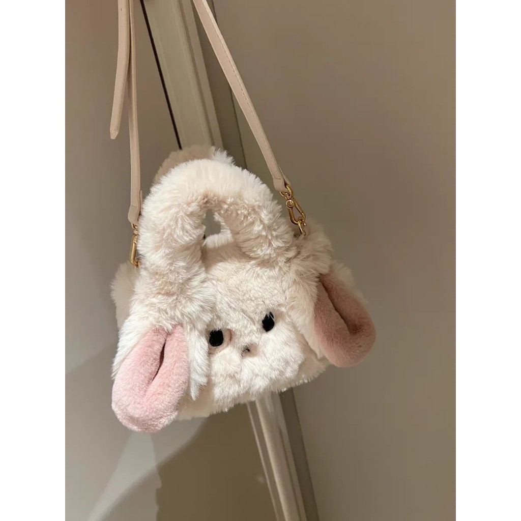 Cute Furry Rabbit Handbag Milk Huhoo Fur Bag 2024 New Small Crossbody ...
