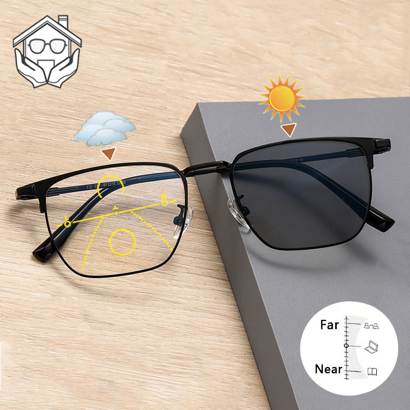 Progressive Multifocal Photochromic Reading Glasses For Women Men ...