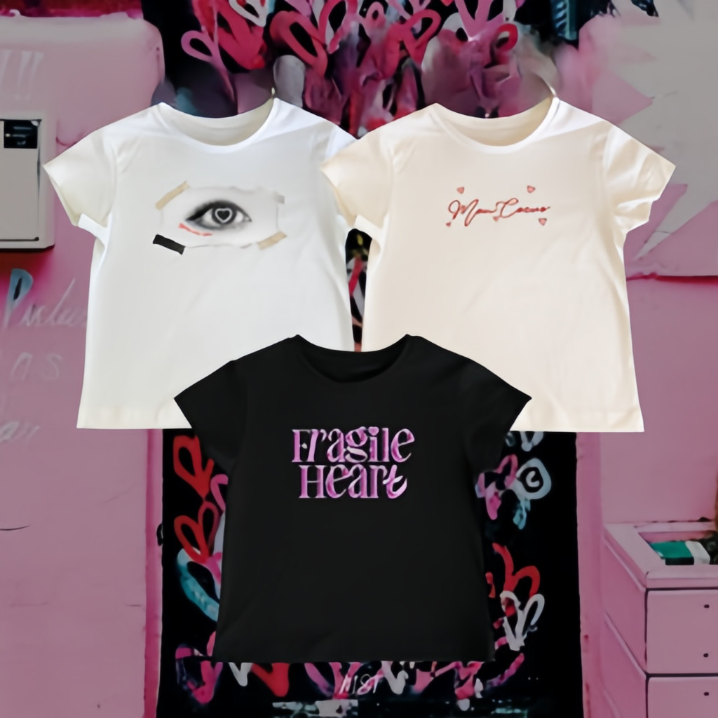 READY STOCK ）LANCAICAI croptop tshirt for woman Fashion round neck ...