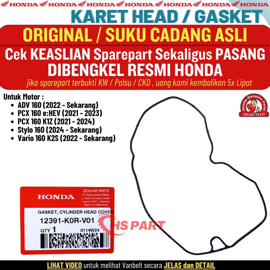 Rubber Gasket Gasket Seal Lid Cover Cylinder Head PCX 160 ADV Vario 160 ...