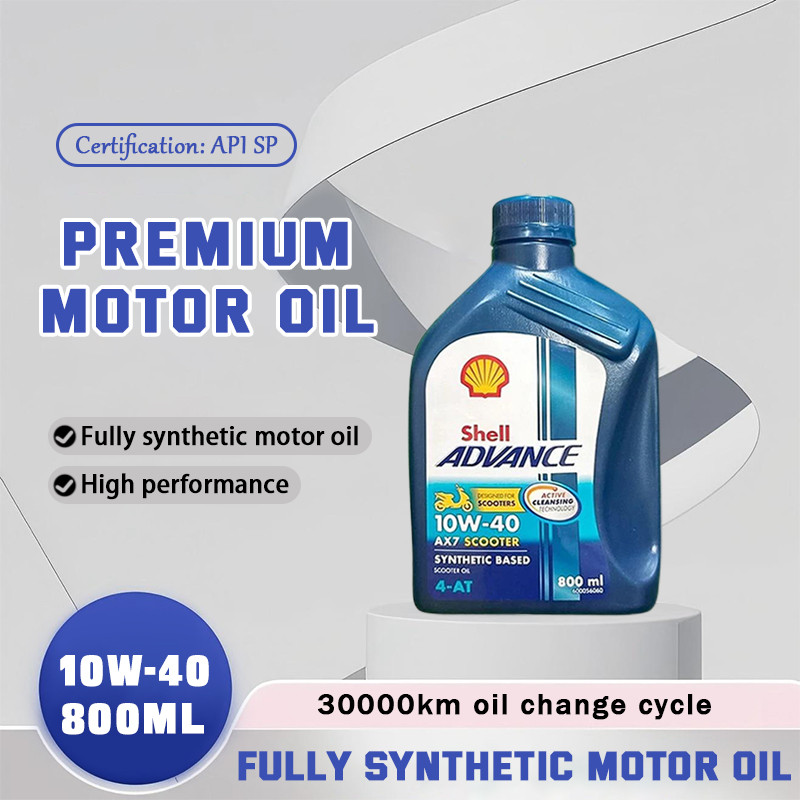 Shell Advance AX7 10W-40 Synthetic Motorcycle Oil 800ML for All Bikes ...