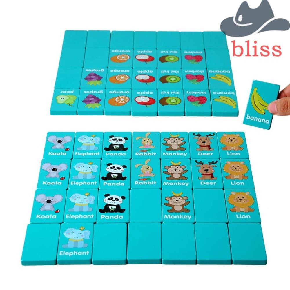 BLISS Memory Solitaire Matching Mahjong Game, Wooden Early Educational ...