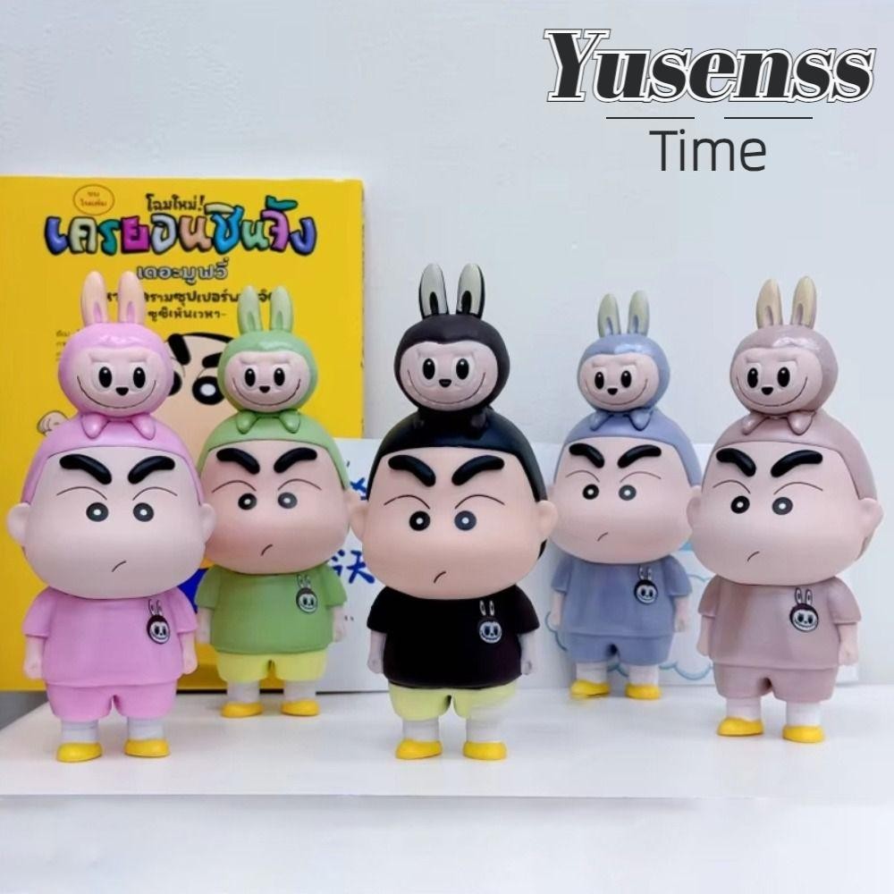 YUSENSS 14cm Labubu Desktop Ornaments, Crayon Shin-chan Nohara PVC Shin ...