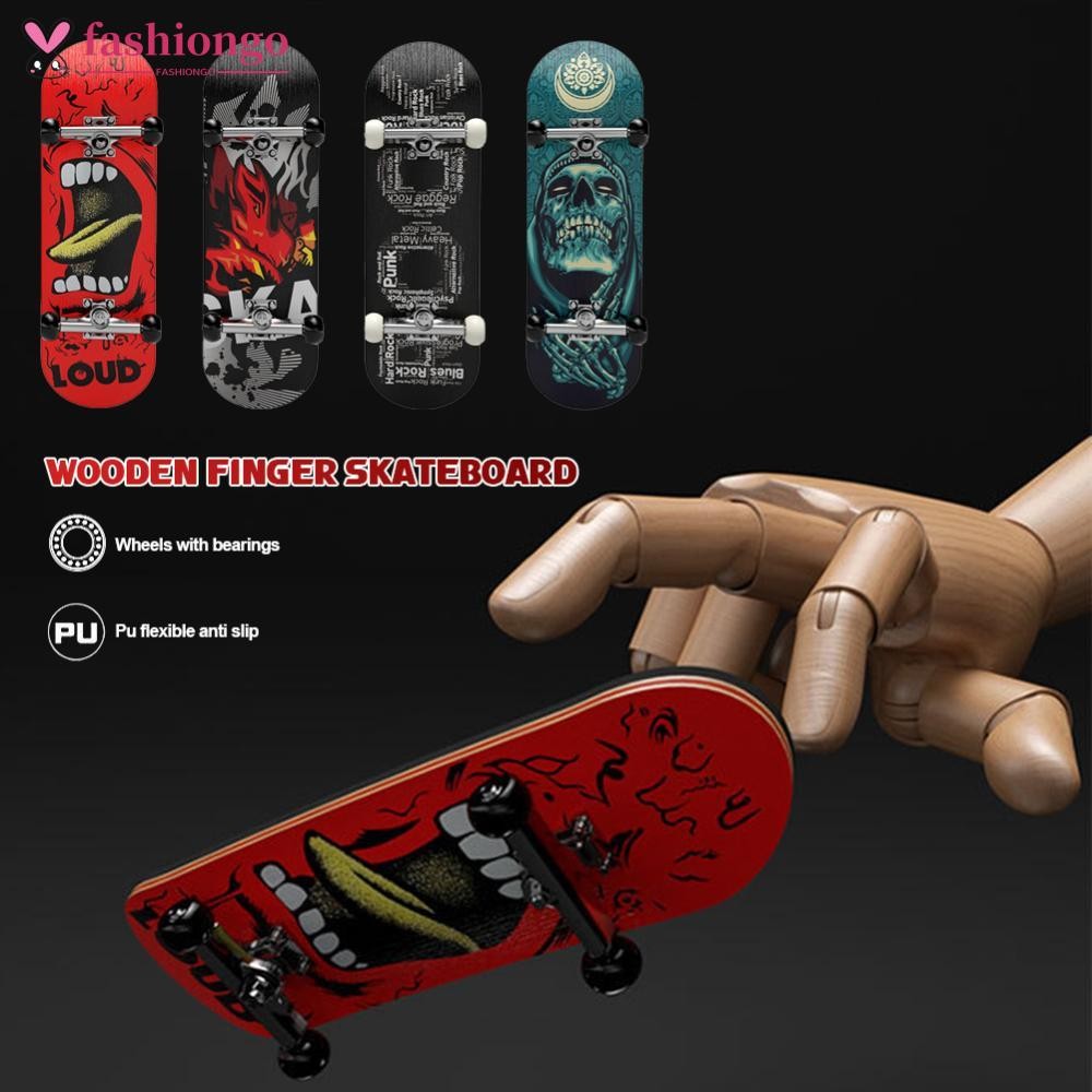 FASHIONGO Wooden Fingerboard Fingerboard Set Finger Scooter Finger ...