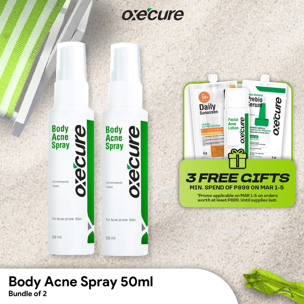 OXECURE 2% Salicylic Acid Body Acne Spray 50ml, Bundle of 2 | Shopee ...