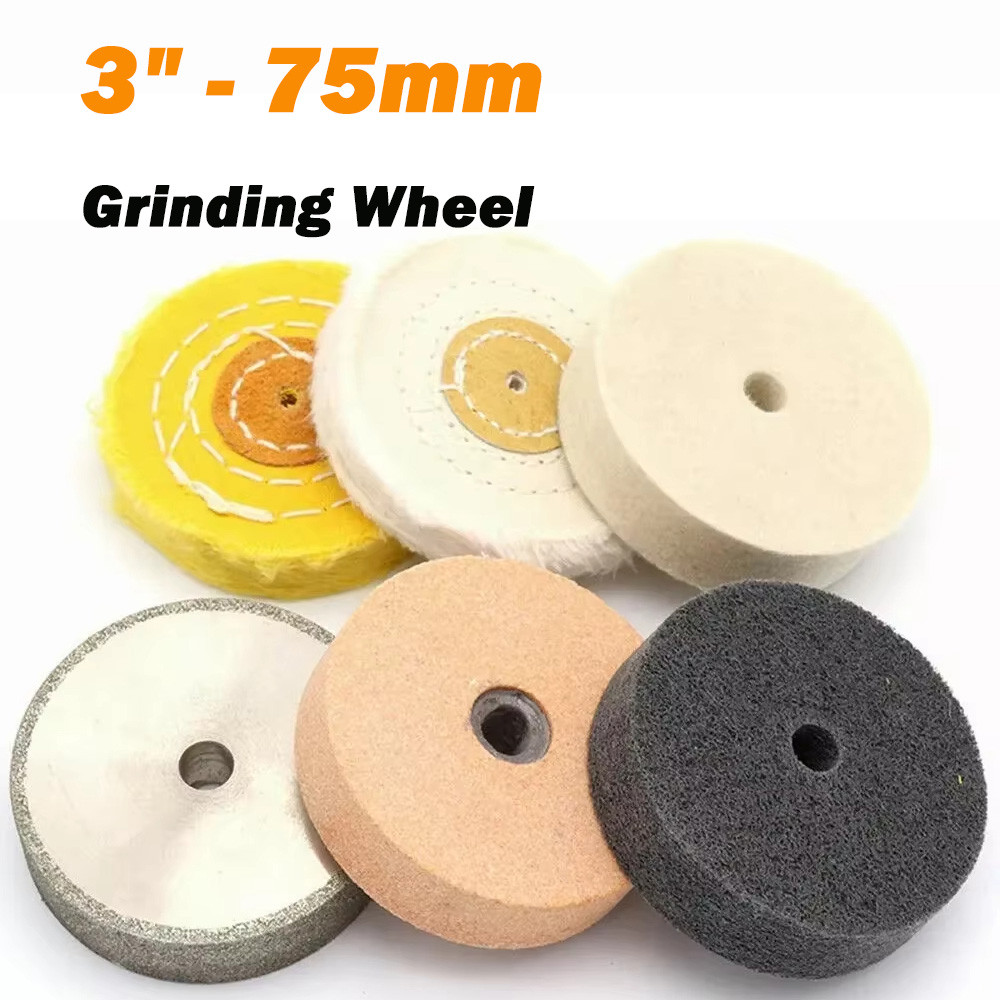 1Pcs 3" - 75mm Grinding Wheel Wool Felt/Nylon/Cotton Polishing Buff ...