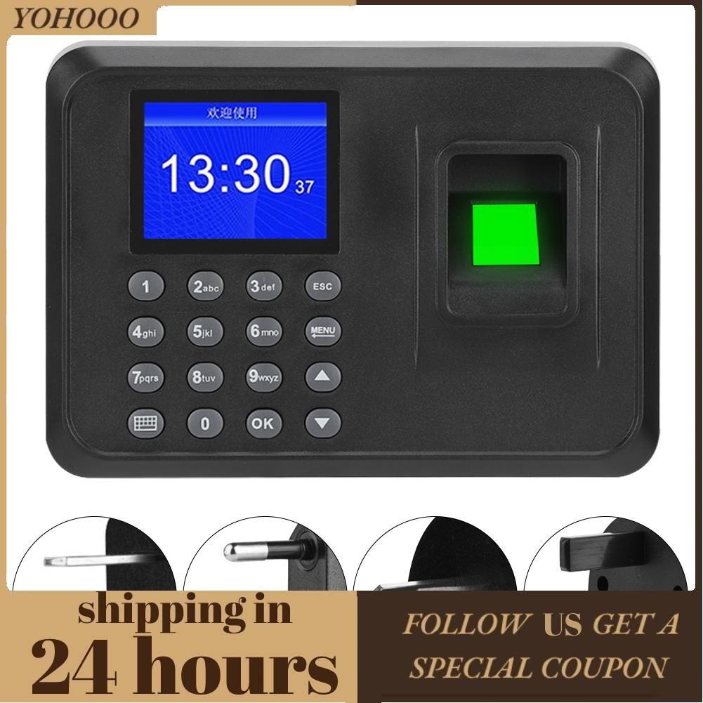 2.4" LCD Biometric Fingerprint Time Clock Password Attendance Machine ...