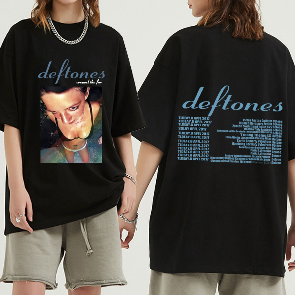 2024 New Product Deftones Japanese Mangote Style Printed Round Neck Loose Men Women T-Shirt ...