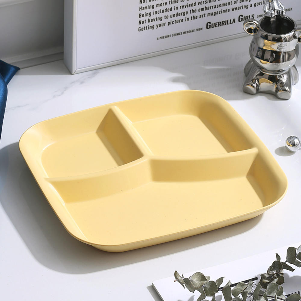 PP Divided Food Plates 3-Compartment Unbreakable Food Tray Portion ...