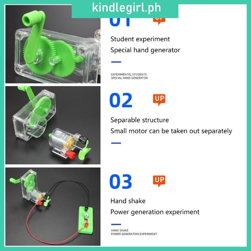 KING Mini School DIY Dynamo Motor Electric Generator Assembled Hand ...