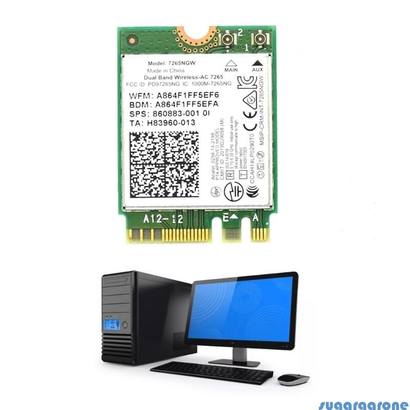 Sugar Dual-Band Wireless-AC 7265 7256NGW Card 802 11AC 1200M Wi-Fi ...