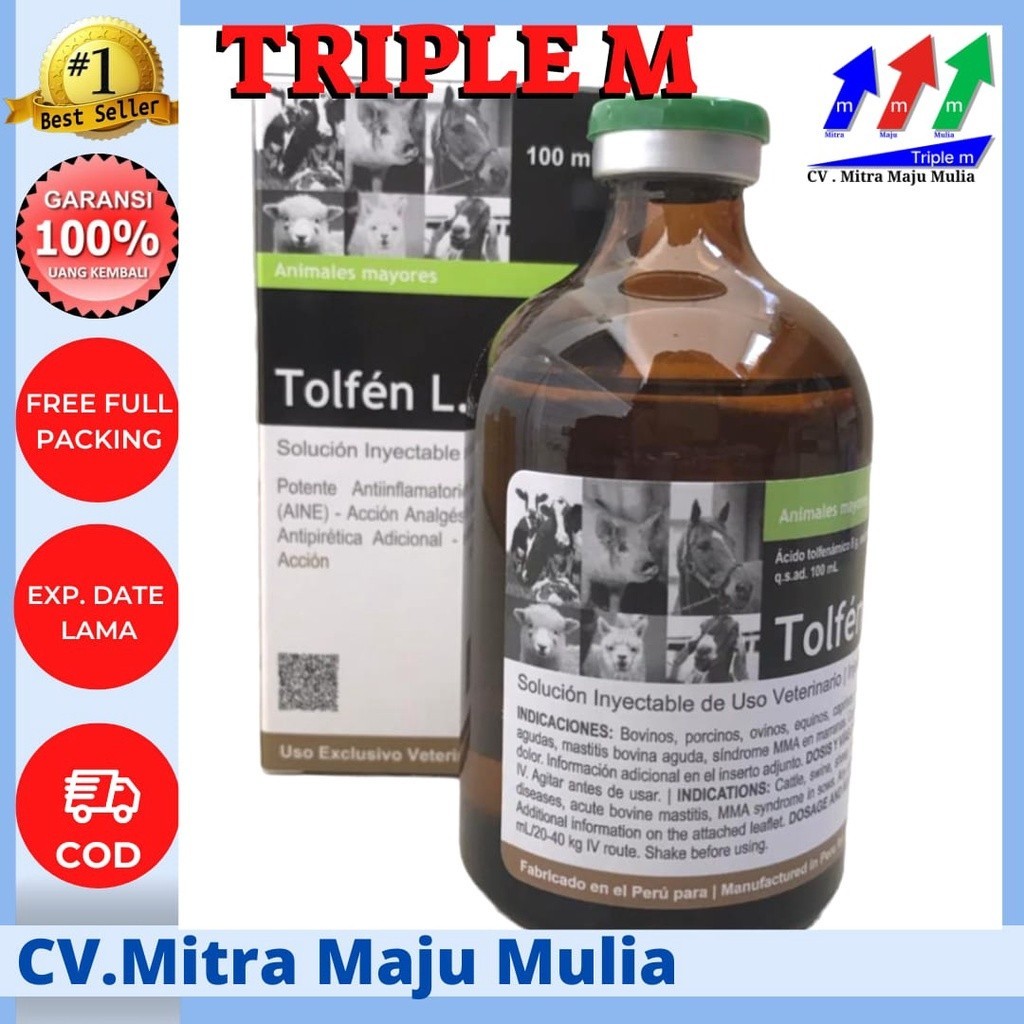 Tolfen LA 100ml - Tolfenamic Acid Anti Inflammatory Heat Antipyretic ...