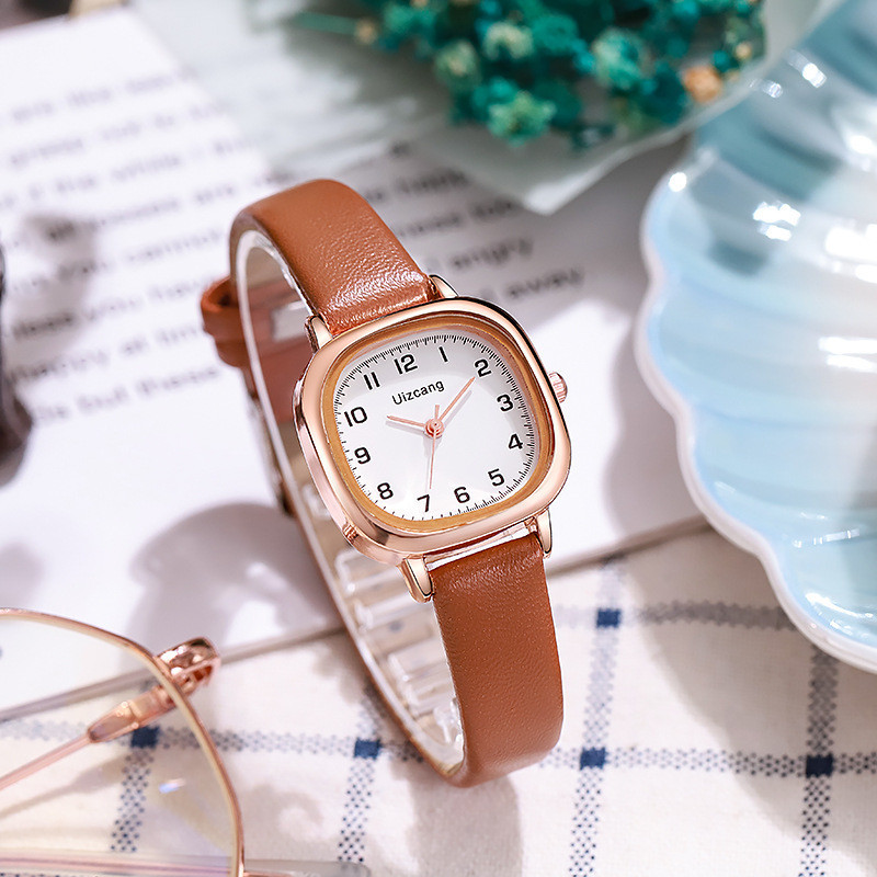 Designer Women's Square Watch Minimalist Retro Style Small Quartz ...