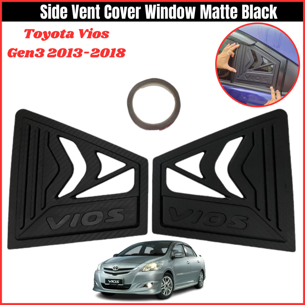 Toyota Vios Gen3 2013-2018 Side Vent Cover Window Carbon Black | Shopee ...