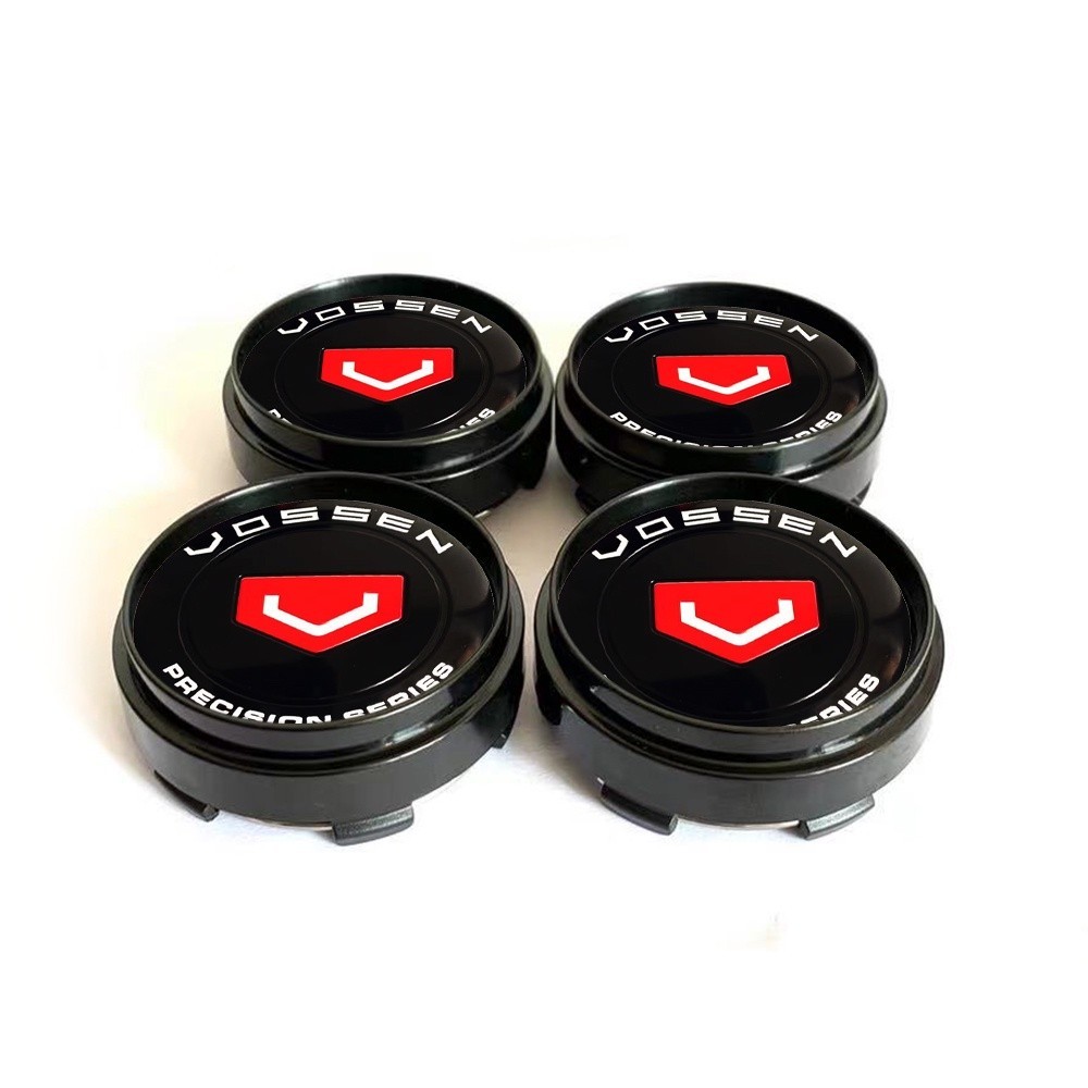 4pc 66mm VOSSEN Logo Black Silver Car Modified Wheel Center Cover ...