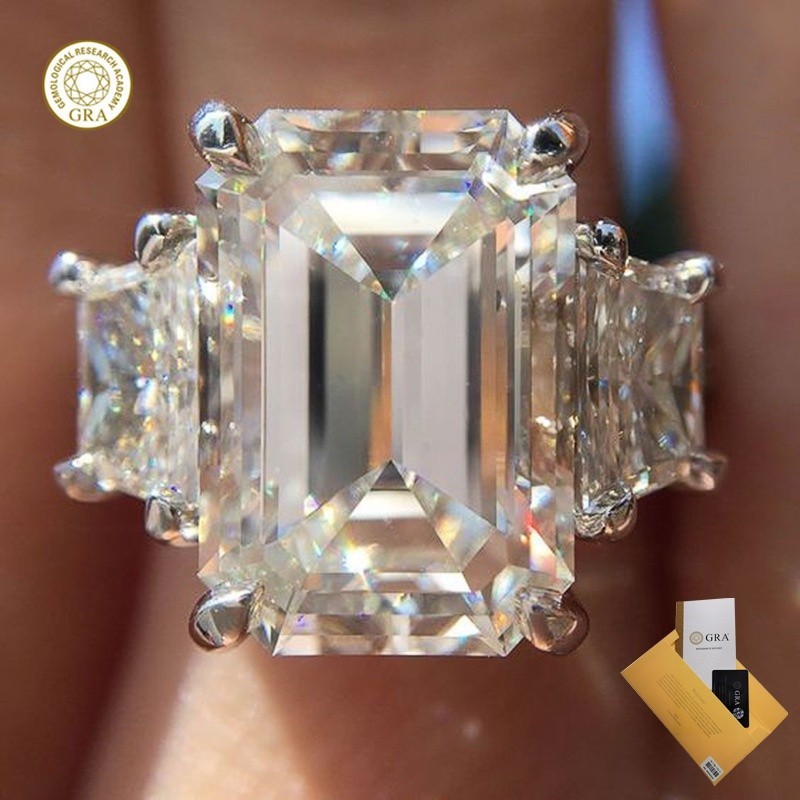 (with Gra Certificate) Fashion Engagement Ring Oversized Square Diamond ...