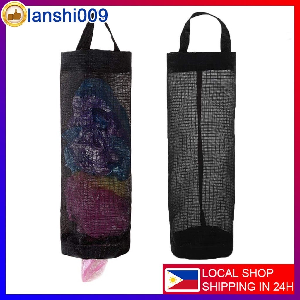 Kitchen Mesh Garbage Bag Organizer Dispenser Trash Bags Holder Storage ...