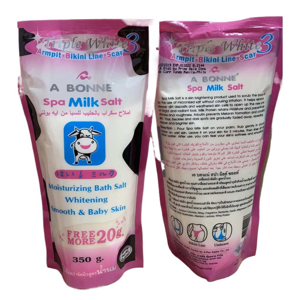 Spa Milk Salt Body Scrub A Bonne Salt Scrub Lightening and Whitening ...