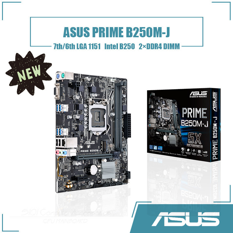 ASUS PRIME B250M-J motherboard LGA1151 2xDDR4 DIMM Using Intel B250 ...