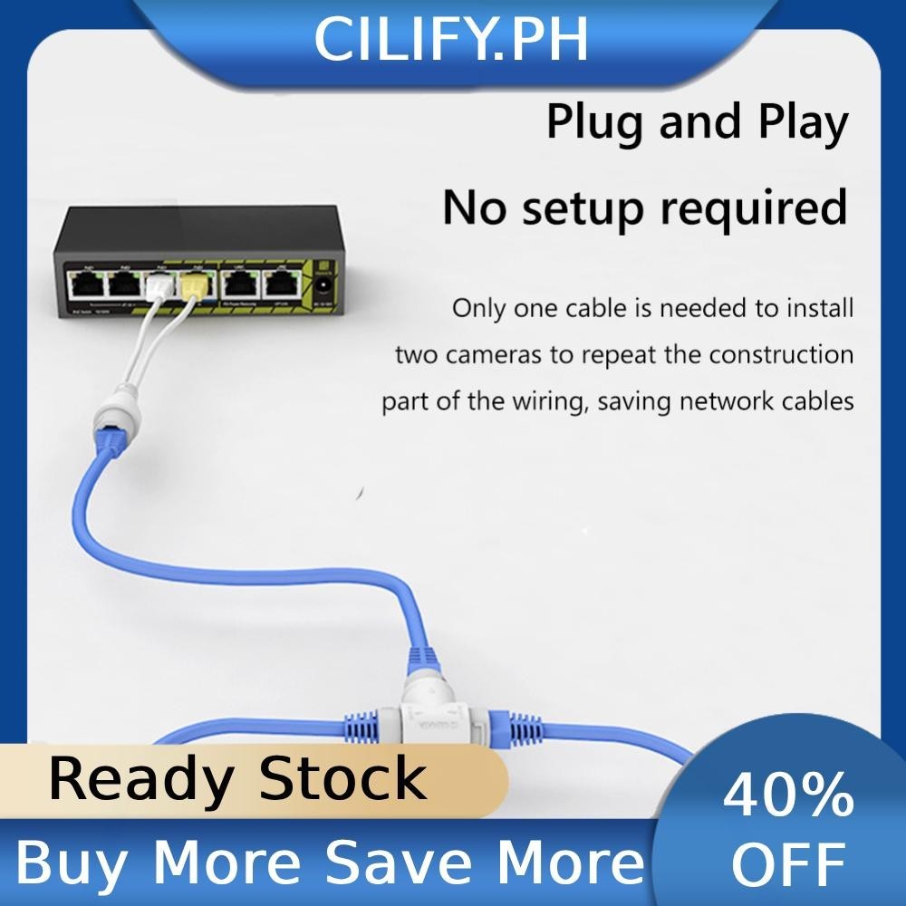 2-in-1 POE Camera Cable Connector Splitter RJ45 Connector for IP Camera ...