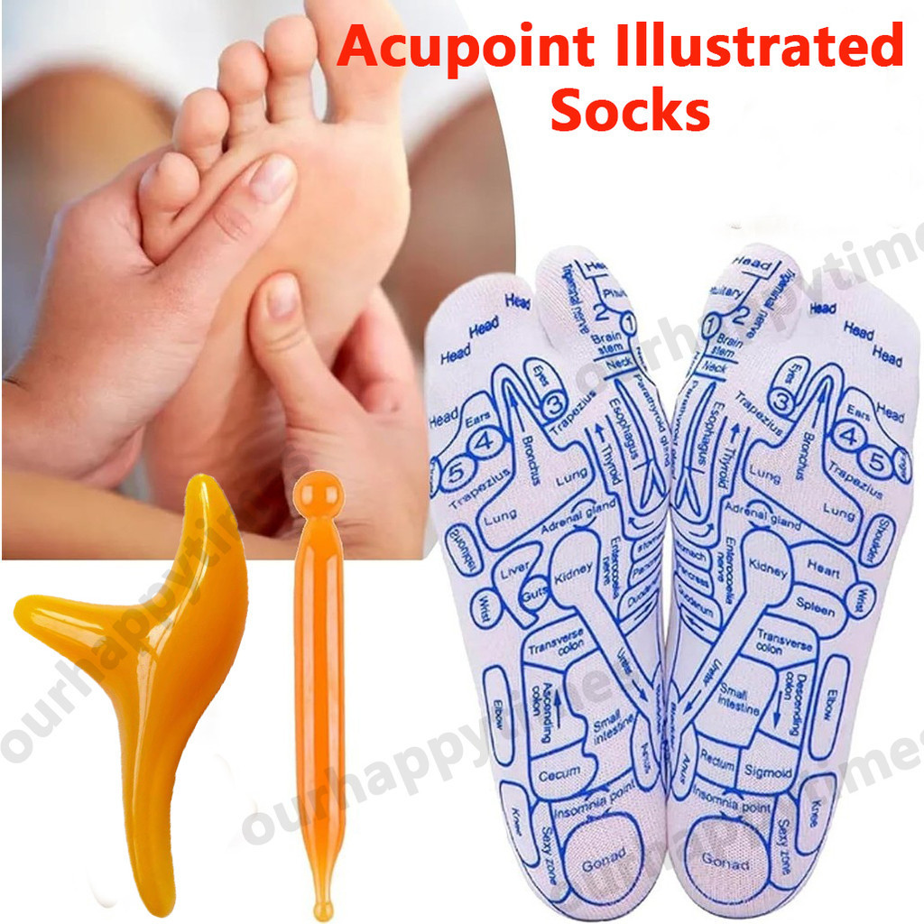 Creative Foot Massage Acupoint Illustrated Socks Massage Health Care ...