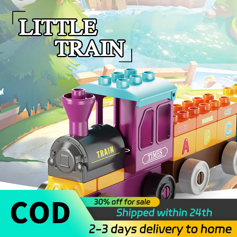 34 large building blocks train toy with railway robot assembly model ...