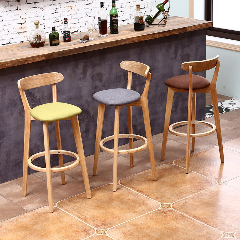 Bar Stools,Bar Chair with Backrest and Footrests, Tall Counter Bar ...