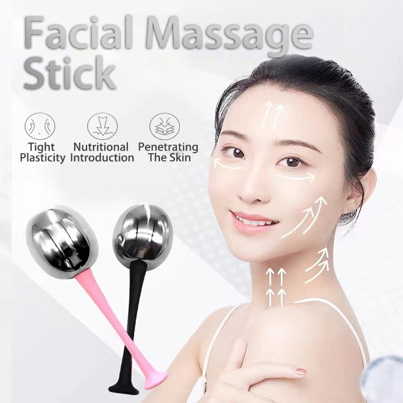 Stainless Steel Facial Massage Stick Cryo Ice Hockey Roller Cold ...