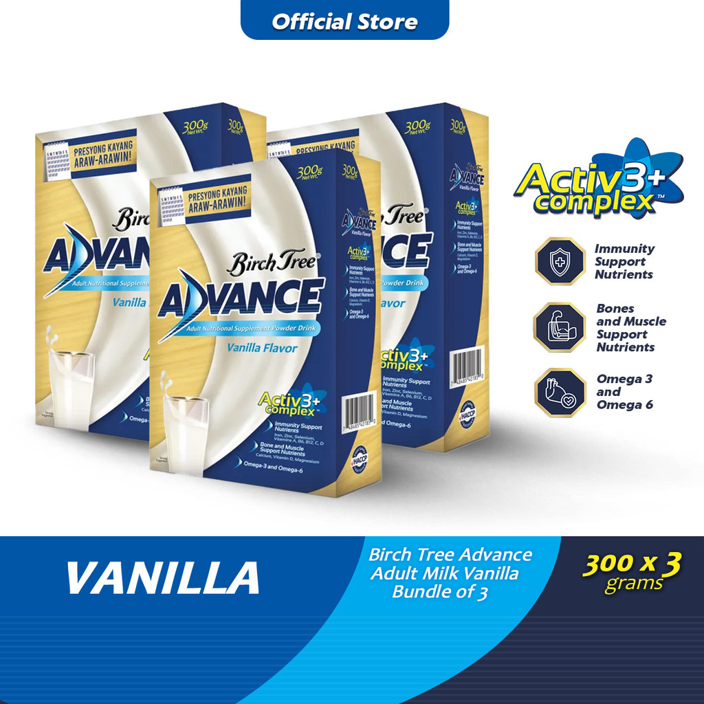 Birch Tree Advance Adult Powdered Milk Vanilla 300g Bundle of 3 ...