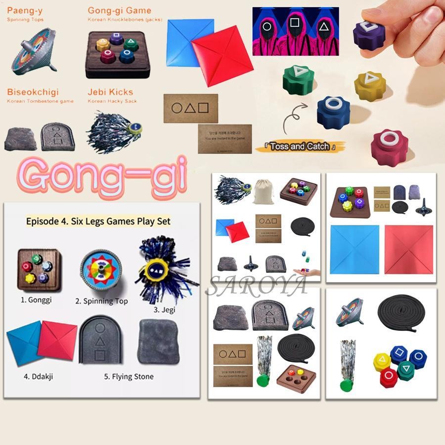 Squid Game 2 Korean Traditional Play Game Set Jebi Chagi | Gong-gi ...