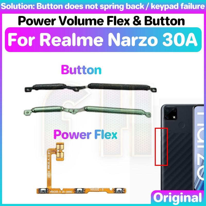 Power volume button flex For realme narzo 30a Switch Power ON OFF Key Mute Volume control Button ...